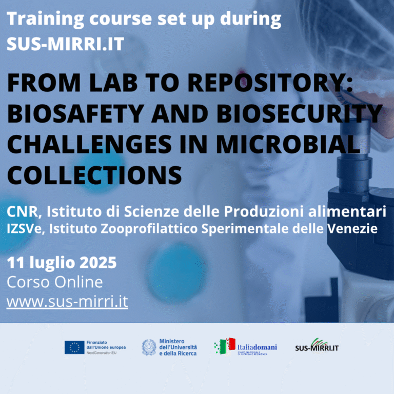11 luglio TRAINING “FROM LAB TO REPOSITORY: BIOSAFETY AND BIOSECURITY ...